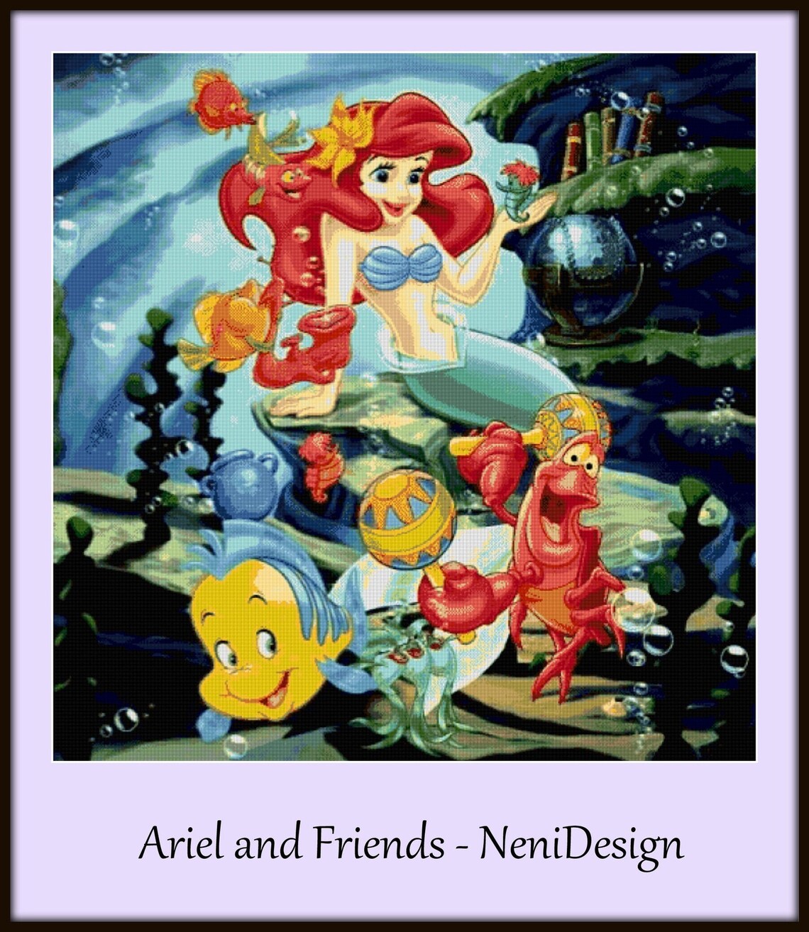 Ariel and Friends Cross Stitch Pattern Cross Stitch DIY Ariel DIY ...