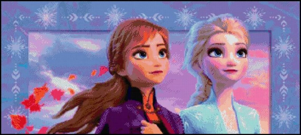 Anna and Elsa and Olaf Frozen 2 Cross Stitch Pattern Frozen 2 - Etsy