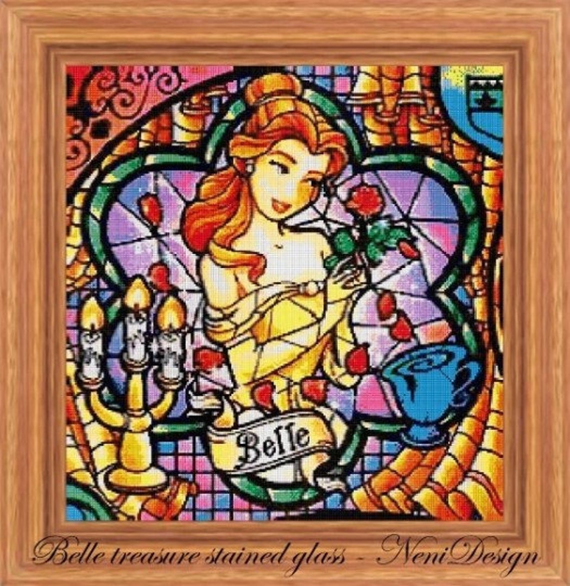 6 Princess Stained Glass Cross Stitch Pattern Princess Pattern - Etsy