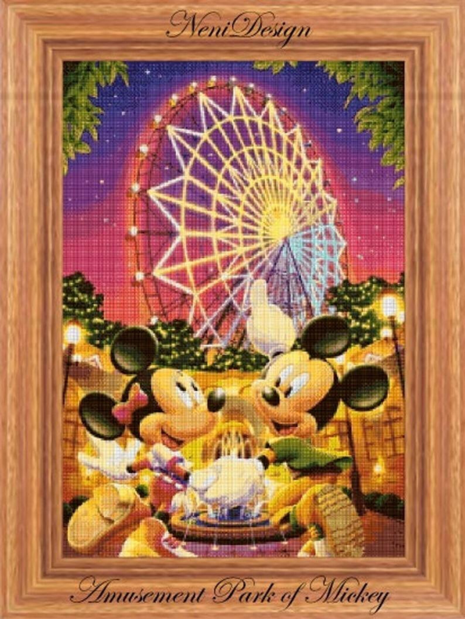 Amusement Park of Mickey Cross Stitch Pattern Cross Stitch - Etsy