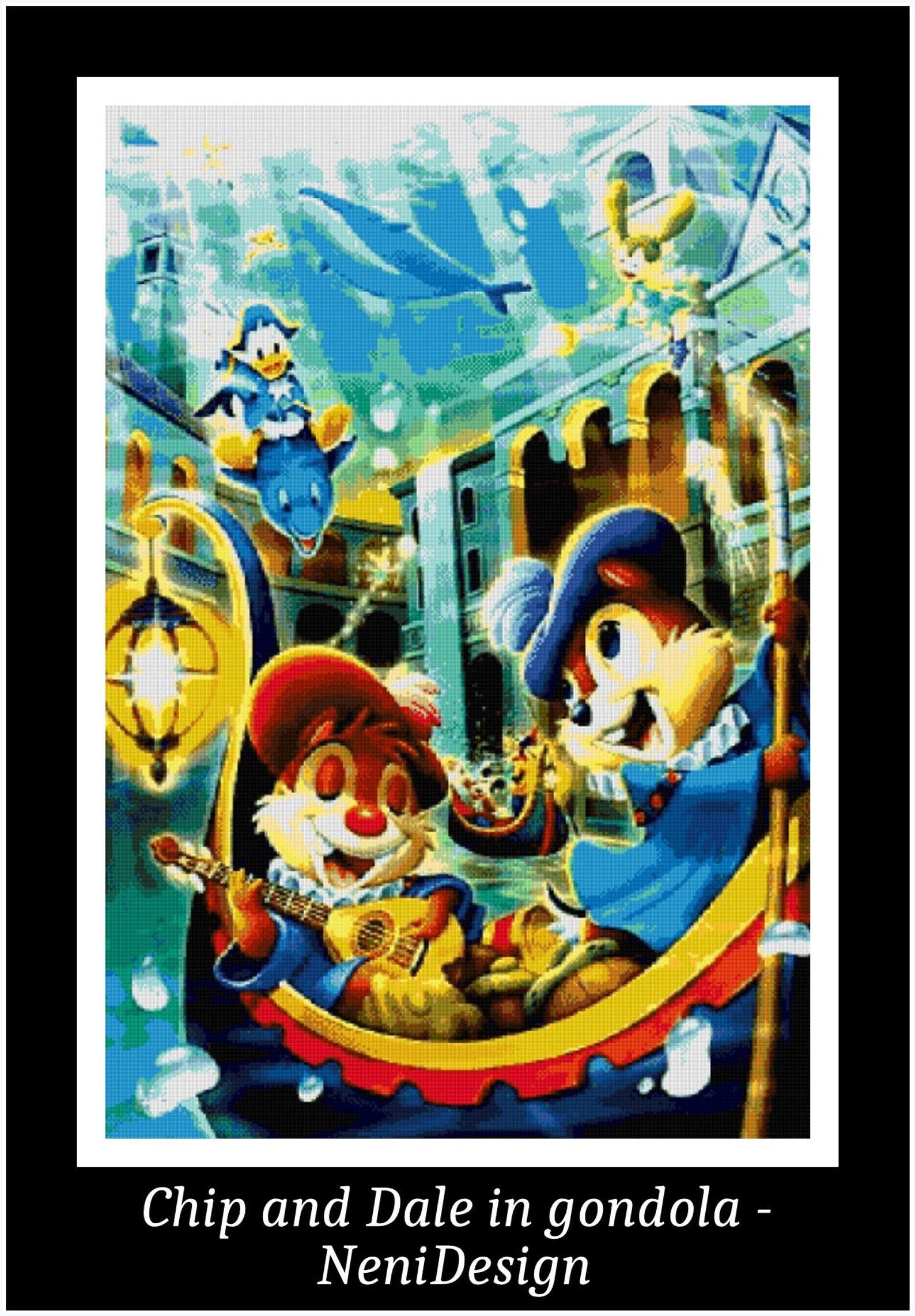 Chip and Dale in Gondola Cross Stitch Pattern Cross Stitch Chip and ...