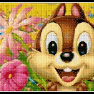 Chip and Dale Happy, Cross Stitch Pattern,chip and Dale Cross Stitch ...