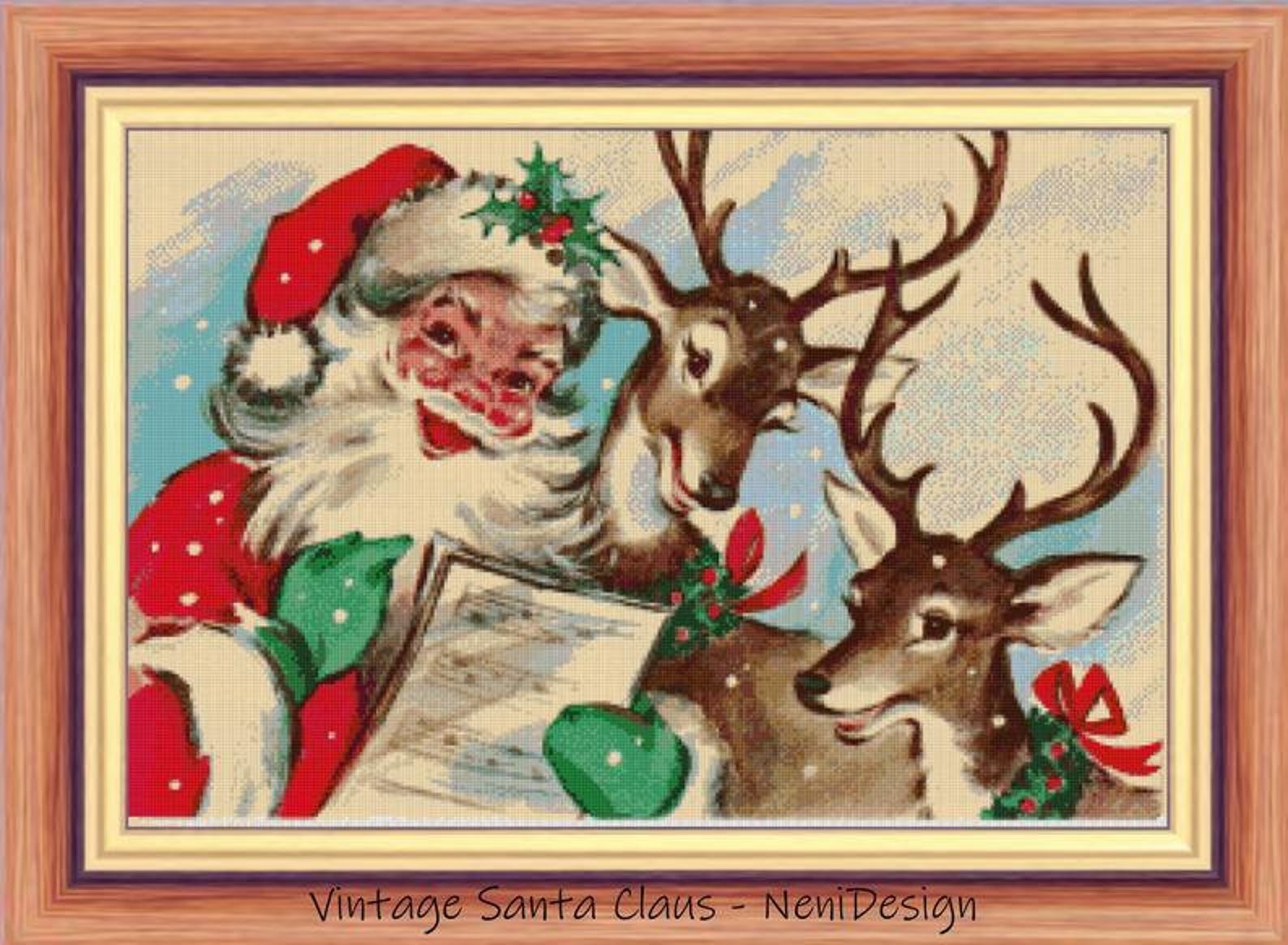 Vintage Santa Claus Cross Stitch Pattern Cross Stitch - Etsy