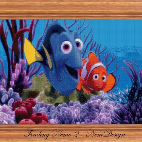 Finding Dory and Nemo Cross Stitch Patern Kids Room Decoration - Etsy