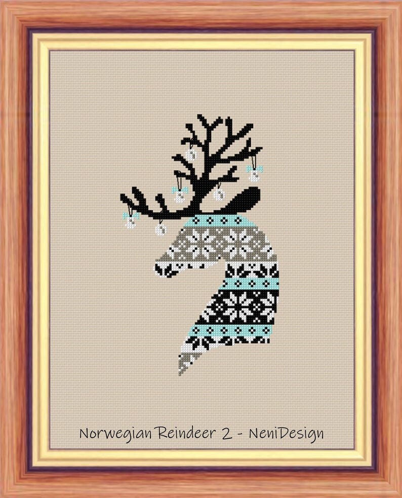 Norwegian Reindeer 2 Cross Stitch Pattern Reindeer Cross - Etsy