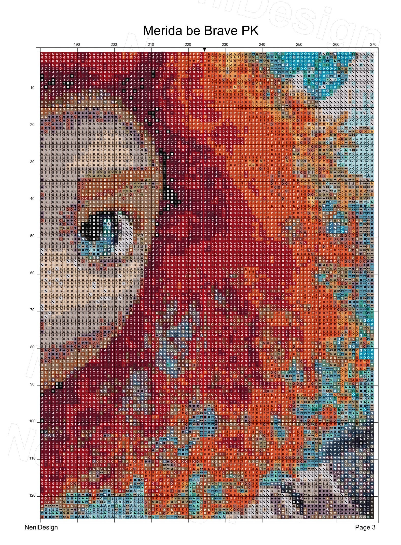 Merida 'brave' Cross Stitch Pattern, Movie Tale (digital Download) - Etsy