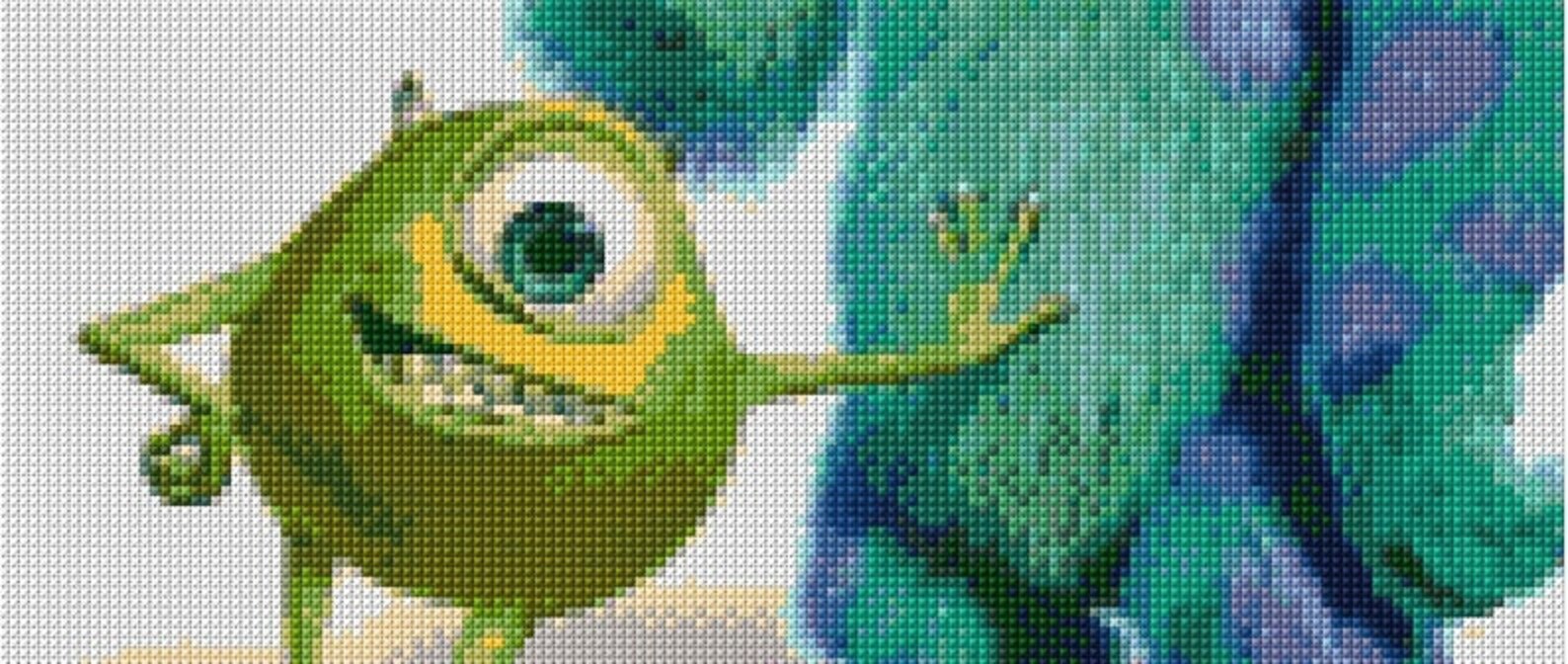 Mike and Sully Cross Stitch Pattern DIY Tale Hero Cross Stitch Kids ...