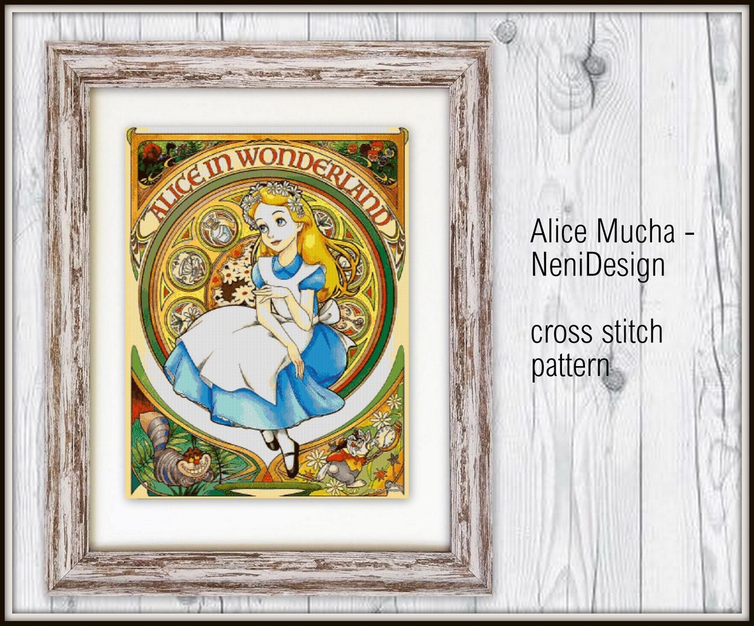 Alice Mucha Cross Stitch Pattern Alice Cross Stitch DIY Alice Princess ...