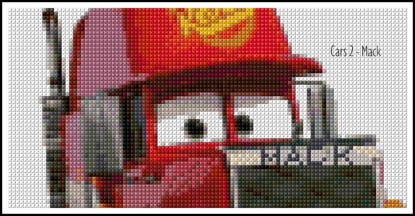 Cars 2 Mack Cross Stitch Pattern Kids Room Decoration DIY Cars | Etsy