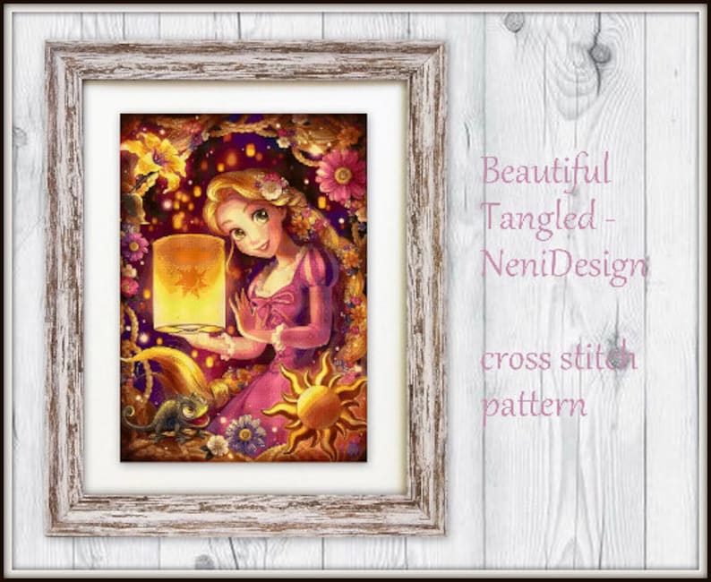 Tangled Rapunzel Cross Stitch Pattern, Tale Heroes (PDF Pattern) - Etsy