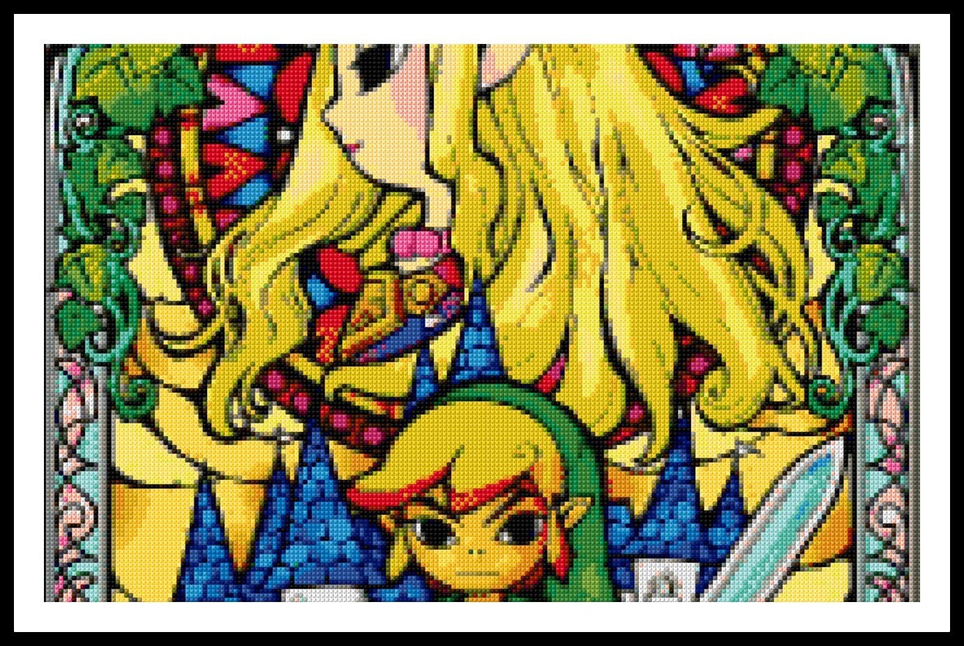 The Legend of Zelda Stained Glass 7 Cross Stitch Pattern Tale - Etsy