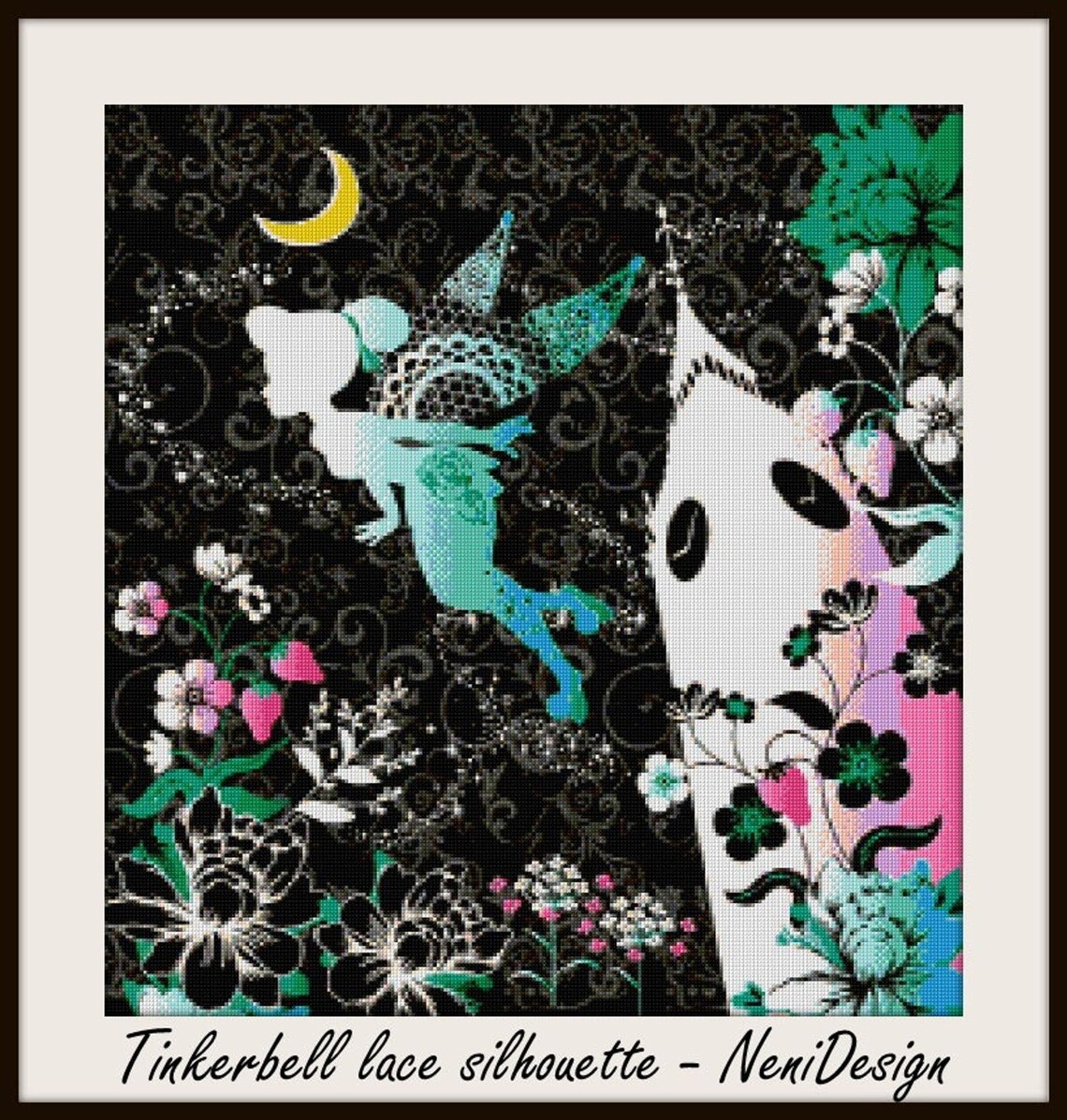 Tinkerbell Lace Silhouette Tinkerbell Pattern Tinkerbell Cross Stitch ...