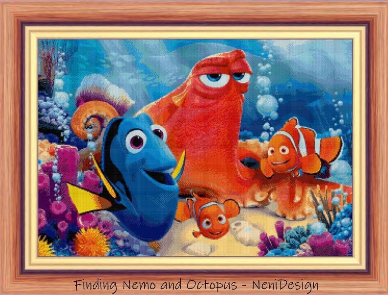 Finding Nemo and Octopus Cross Stitch Pattern Nemo Pattern - Etsy