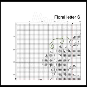 Floral Letter S Cross Stitch Pattern, Customizable Name (PDF Pattern ...