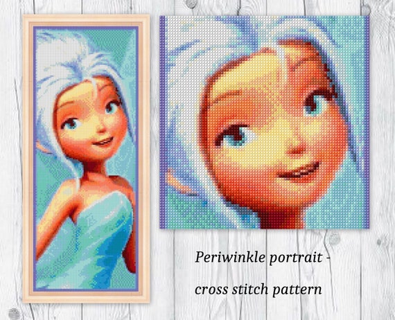 Periwinkle portrait cross stitch pattern Periwinkle cross | Etsy