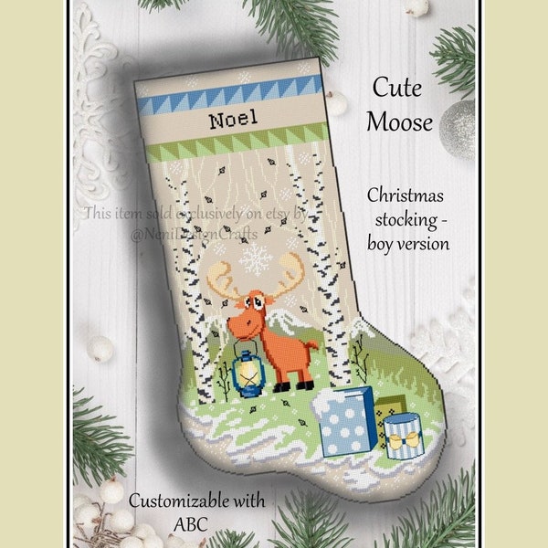 Moose Stocking - Etsy