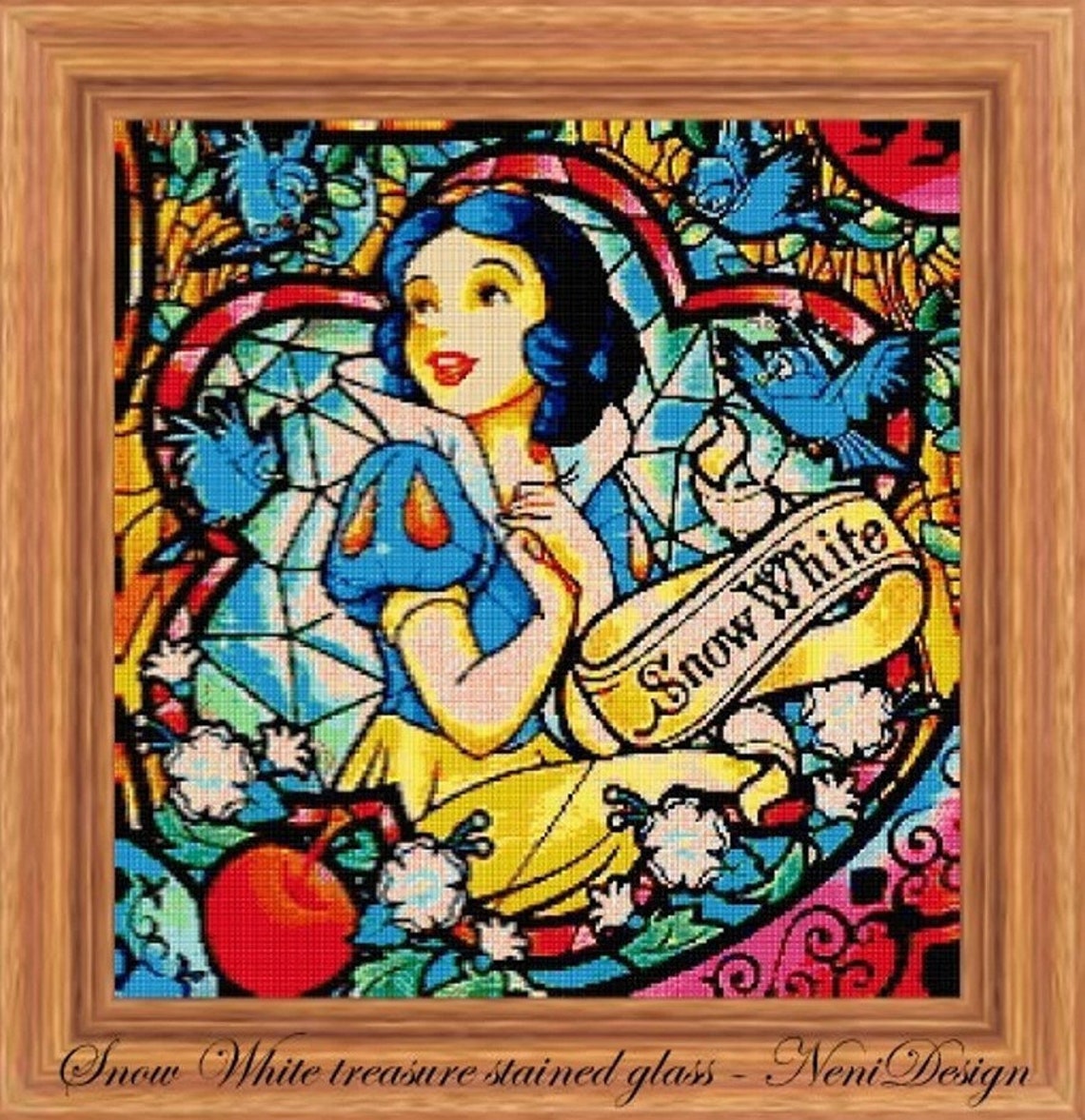 6 Princess Stained Glass Cross Stitch Pattern Princess Pattern | Etsy