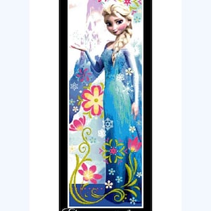 Elsa Romantic Flower Cross Stitch Pattern Frozen Cross Stitch DIY Elsa ...