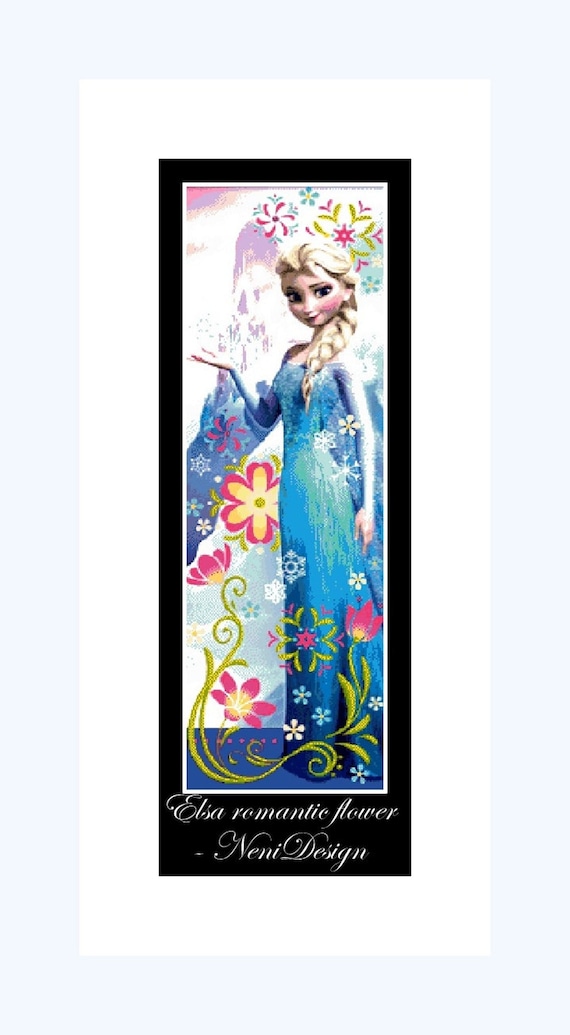 Elsa romantic flower Cross stitch pattern Frozen cross stitch | Etsy