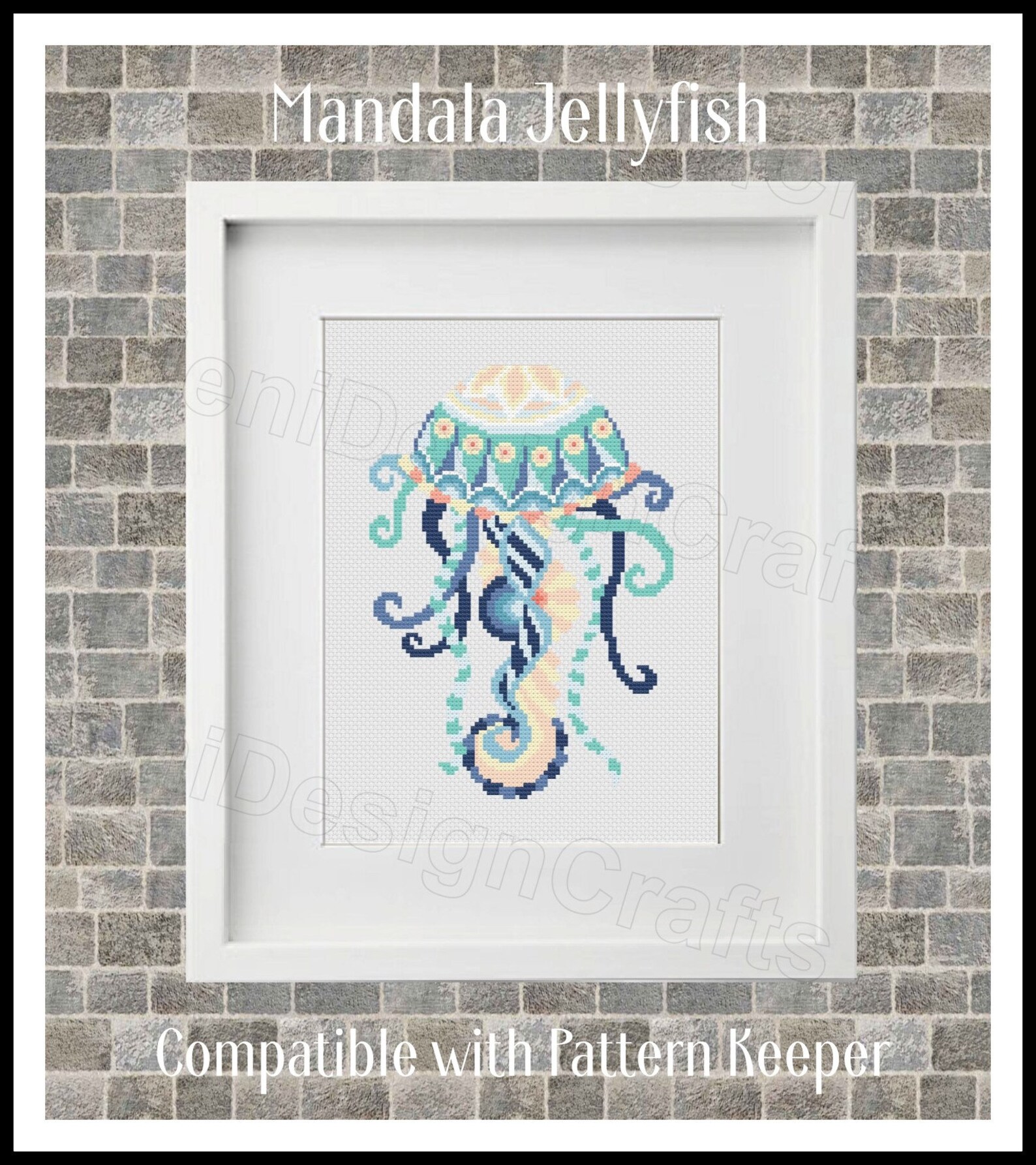 Mandala Jellyfish Cross Stitch Pattern (digital Download) - Etsy