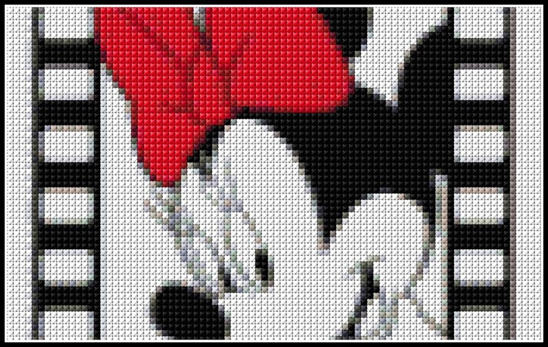 Minnie Film Strip Cross Stitch Pattern Minnie Mouse Cross - Etsy