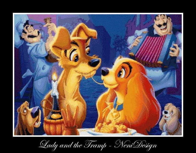 Lady and the Tramp Cross Stitch Pattern DIY Lady Cross Stitch - Etsy