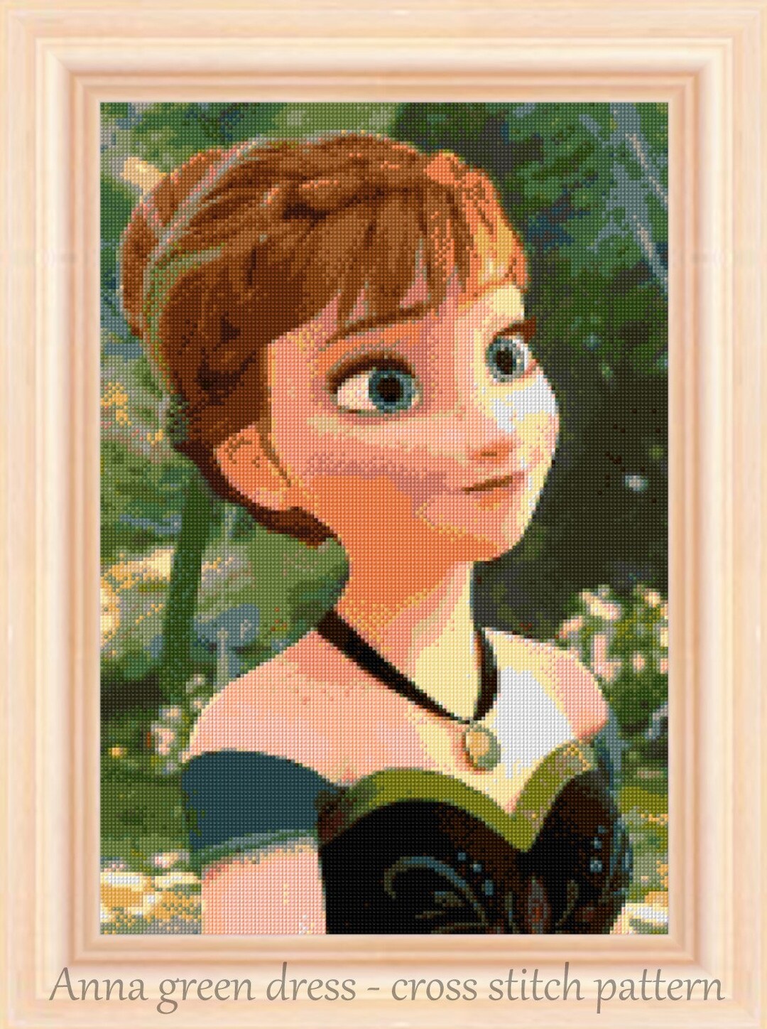 Anna Green Dress Cross Stitch Pattern Cross Stitch Frozen Frozen Cross ...