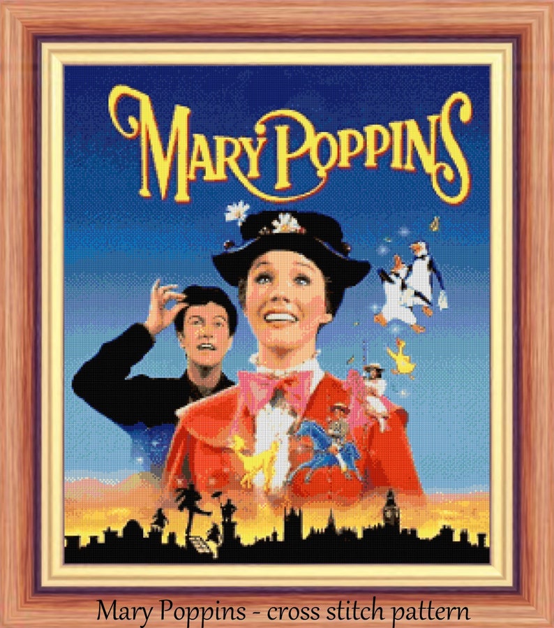 Mary Poppins Cross Stitch Pattern Mary Poppins Pattern Celebrity Cross ...