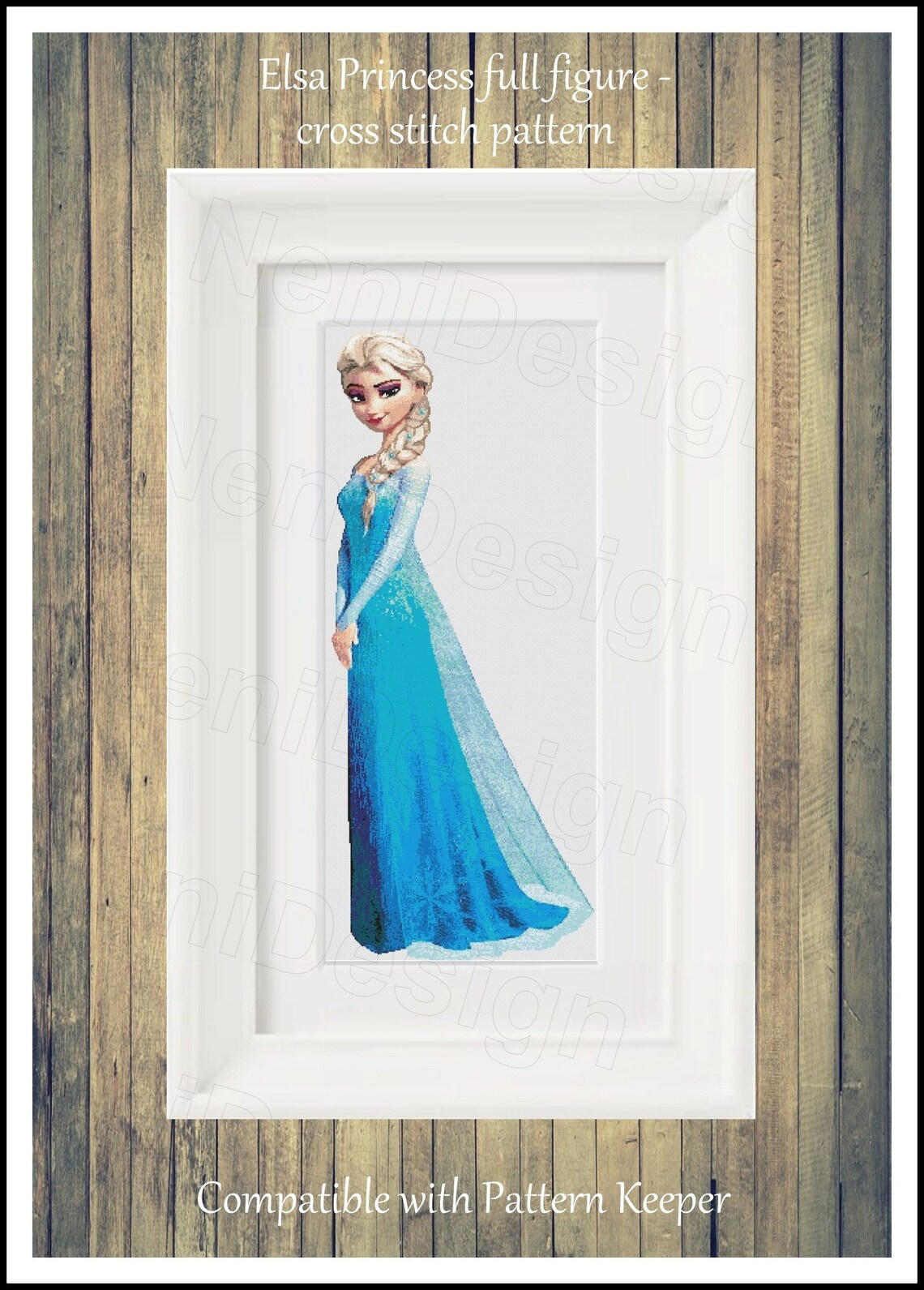 Elsa Princess Full Figure Cross Stitch Pattern Princess Cross - Etsy