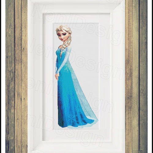 Elsa Princess Full Figure Cross Stitch Pattern Princess Cross - Etsy