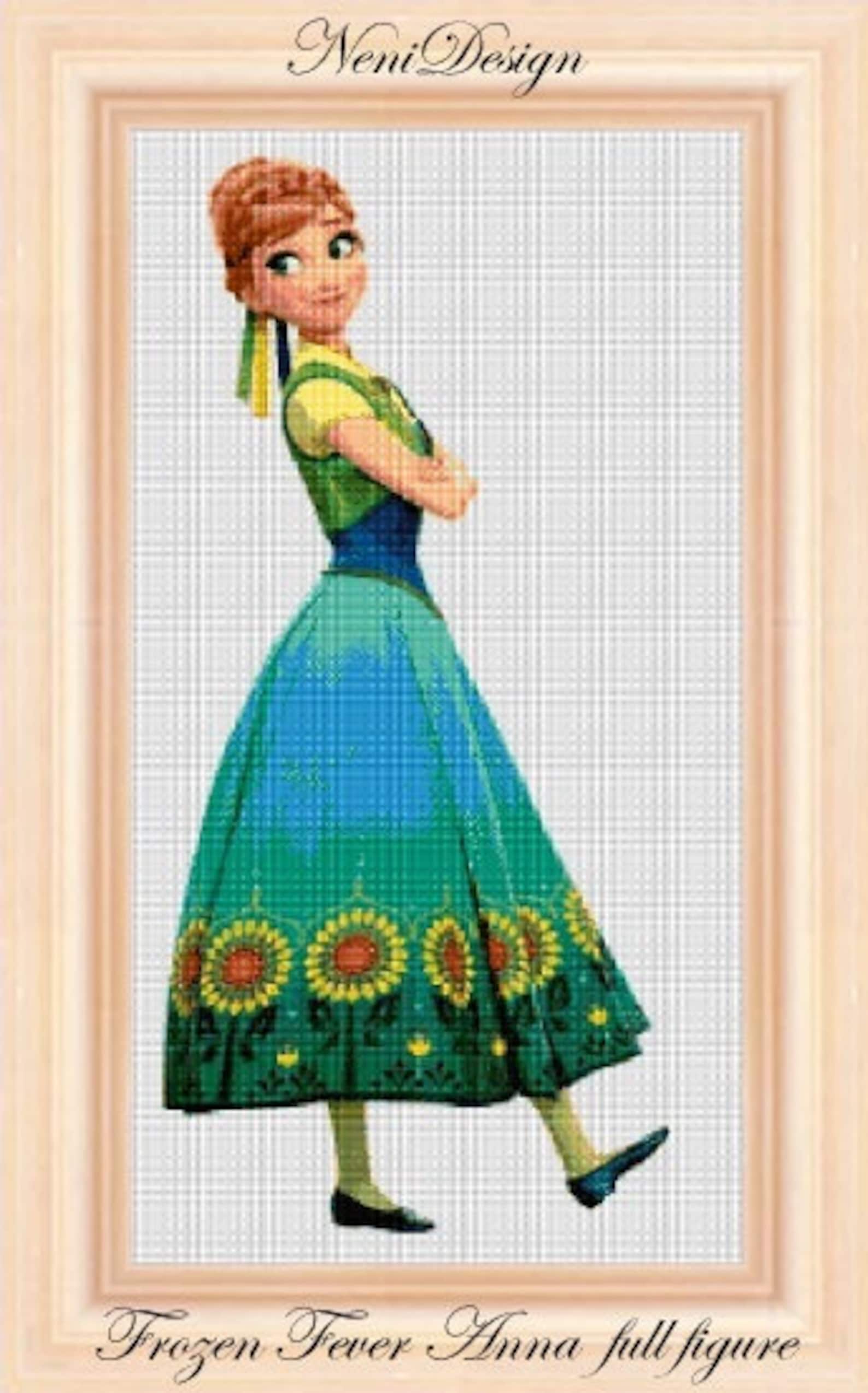 Frozen Fever Anna Full Figure Cross Stitch Pattern Home Decor - Etsy