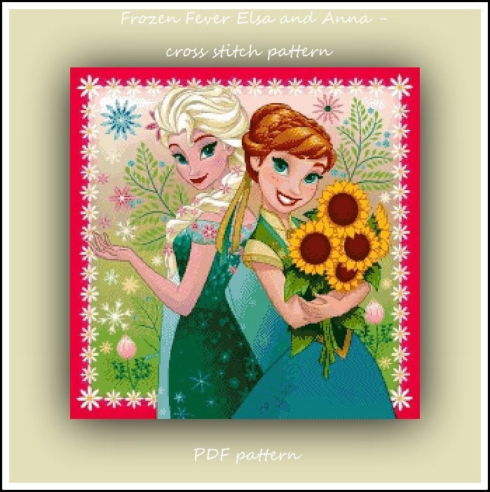 Frozen Fever Elsa and Anna Cross Stitch Pattern Frozen Cross - Etsy