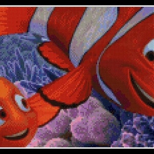 Finding Nemo 3 Cross Stitch Pattern Nemo Cross Stitch DIY Nemo Finding ...