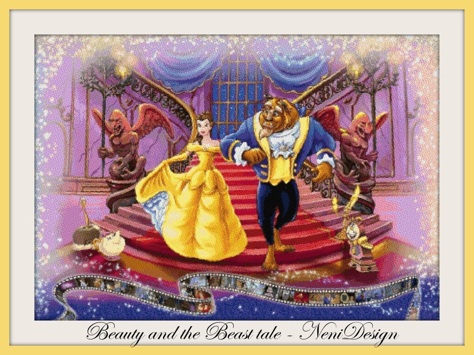 Beauty and the Beast Tale Cross Stitch Pattern Belle Cross Stitch Kids ...
