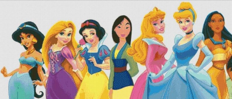 13 Princess Version 1 Aurora Pink Dress Cross Stitch Pattern - Etsy