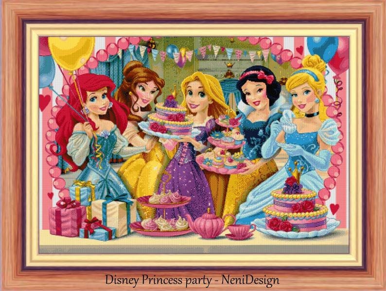 Princess Party Cross Stitch Pattern DIY Princess Pattern - Etsy