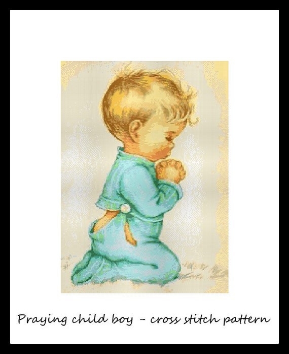 Praying Child Boy Cross Stitch Pattern Boy Pattern Boy Cross | Etsy