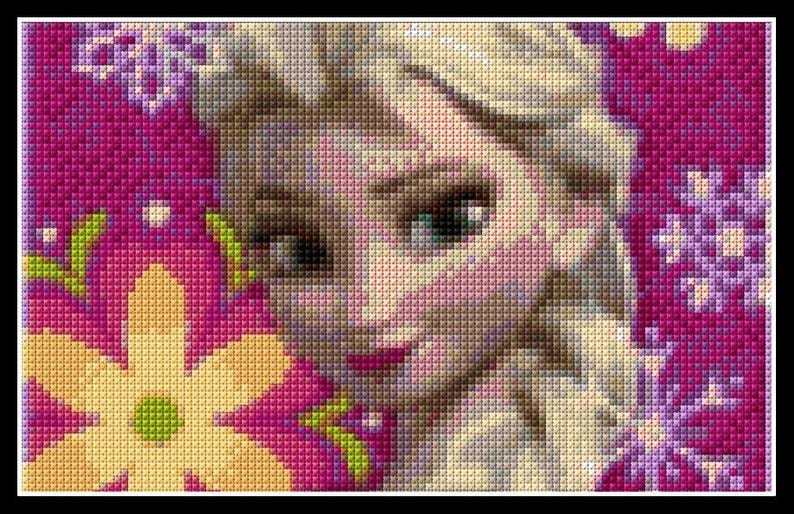 Frozen Collage Cross Stitch Pattern Elsa Cross Stitch Anna - Etsy