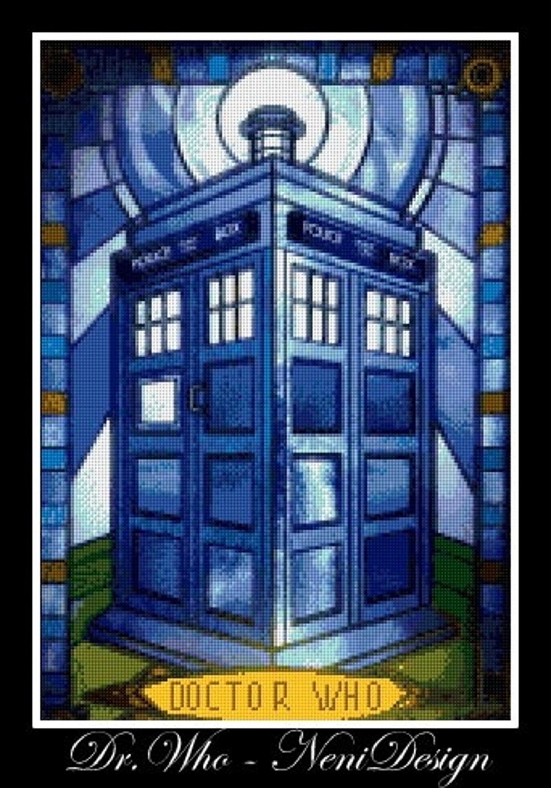 Dr. Who Tardis Stained Glass Cross Stitch Pattern (digital Download) - Etsy