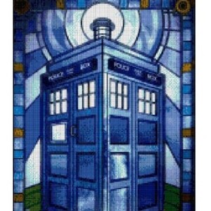 Dr. Who Tardis Stained Glass Cross Stitch Pattern (digital Download) - Etsy