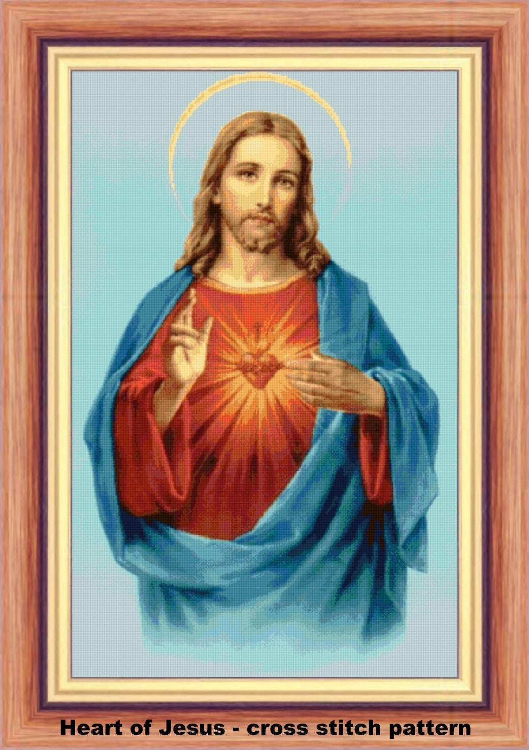 Heart of Jesus Cross Stitch Pattern Jesus Pattern Jesus - Etsy