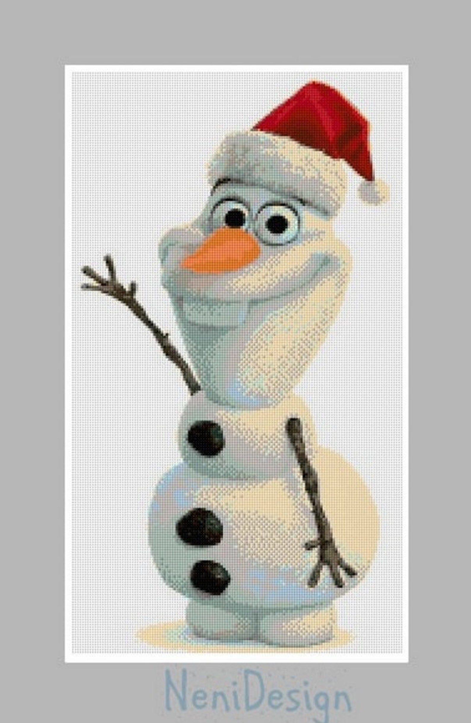 Olaf Christmas Card Cross Stitch Pattern Olaf Cross Stitch - Etsy
