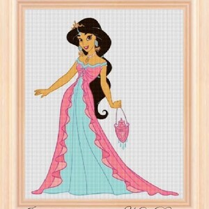 Jasmine Romantic, Cross Stitch Pattern, Princess Cross Stitch, DIY ...