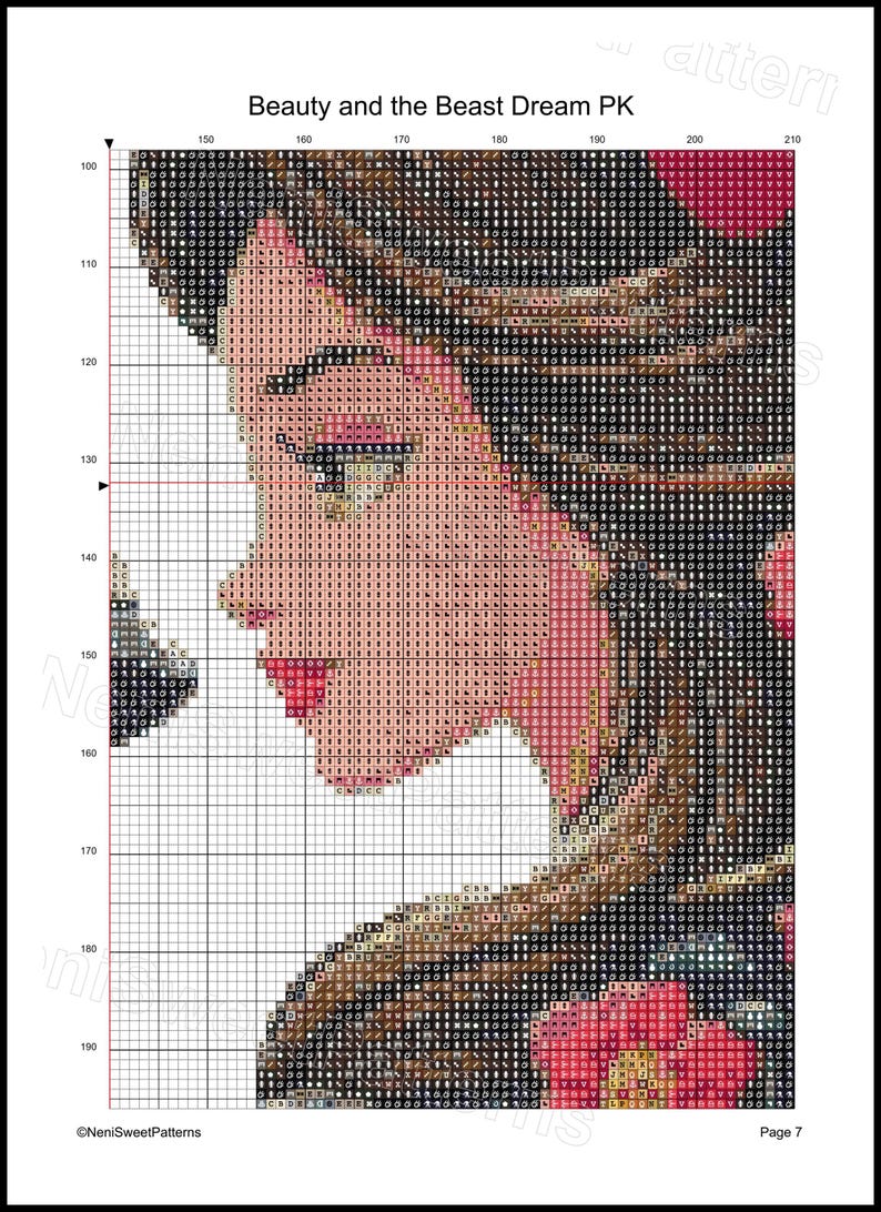 Beauty and the Beast Cross Stitch Pattern, Princess Dream (PDF Pattern ...