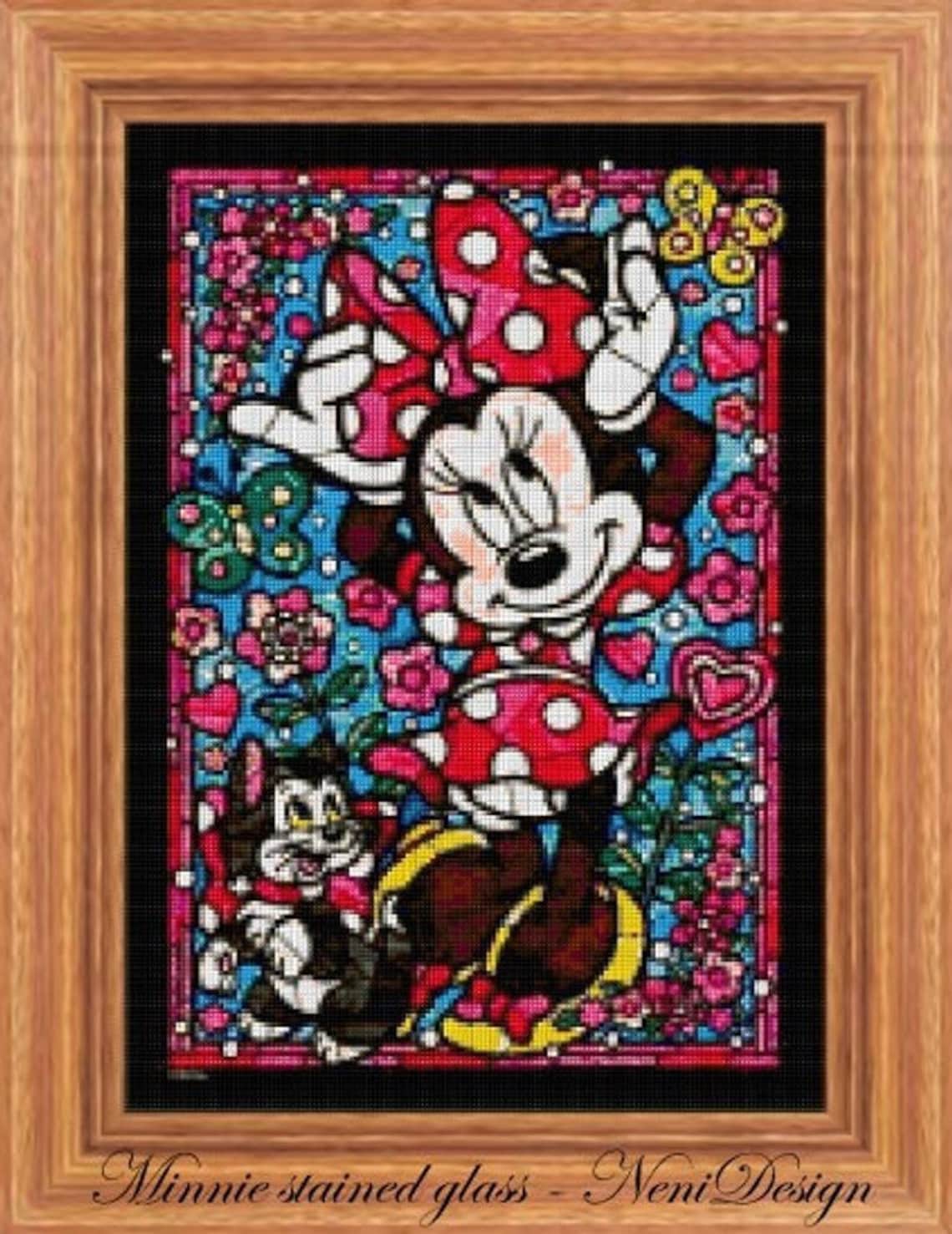 Minnie Stained Glass Cross Stitch Pattern DIY Minnie Mouse DIY - Etsy