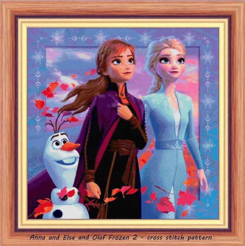 Anna and Elsa and Olaf Frozen 2 Cross Stitch Pattern Frozen 2 - Etsy