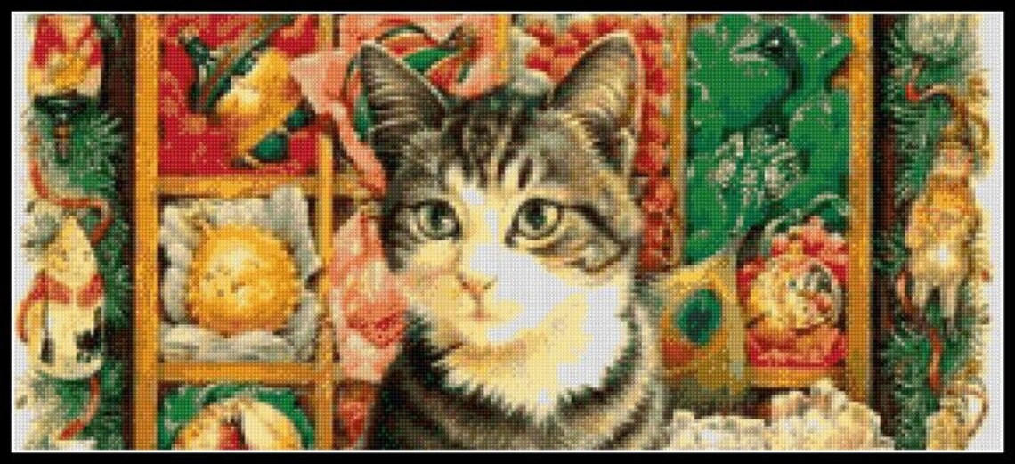 Christmas Cat Cross Stitch Pattern DIY Christmas Holiday - Etsy