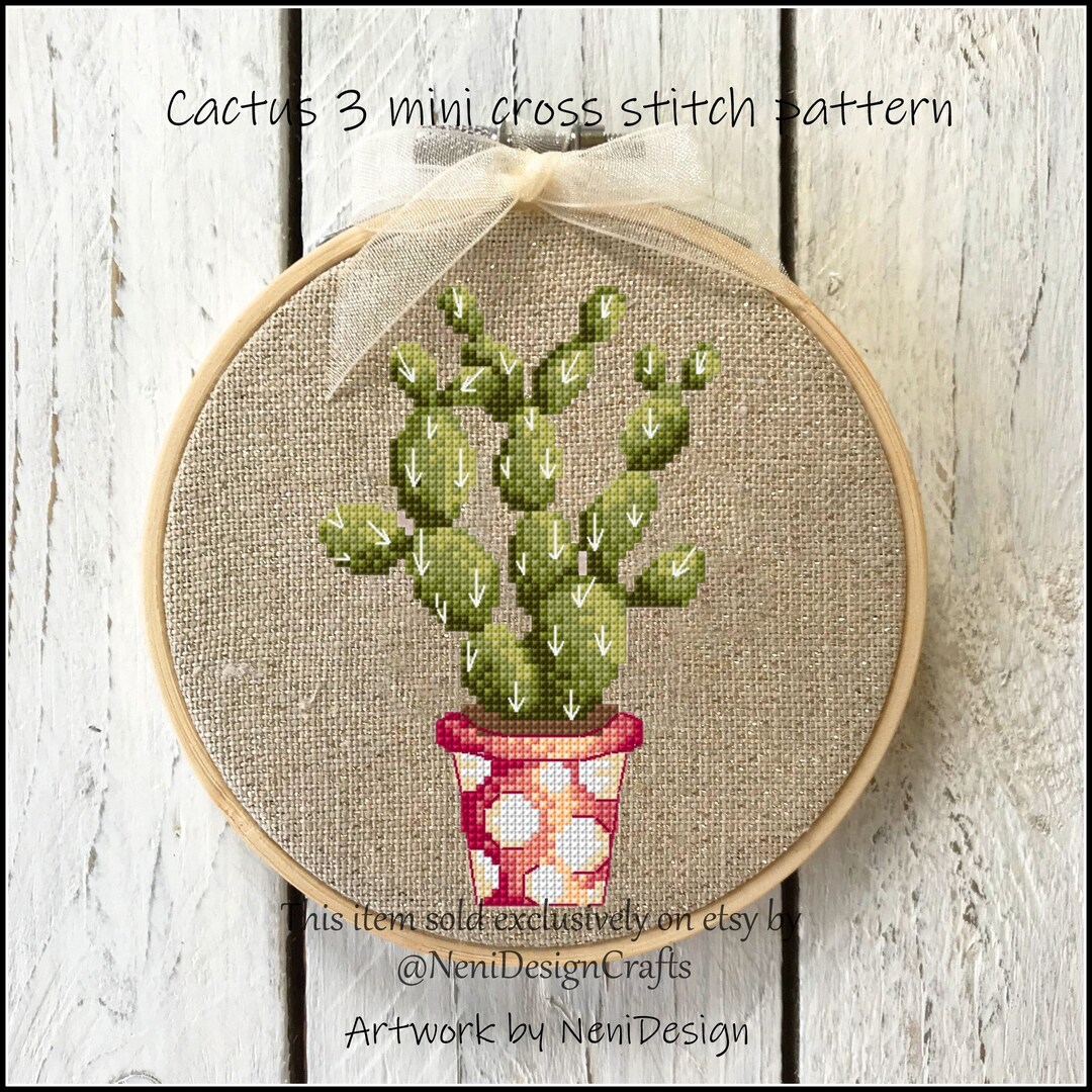 Cactus 3 Mini Pattern Cross Stitch Pattern Cactus Pattern Cactus Cross ...