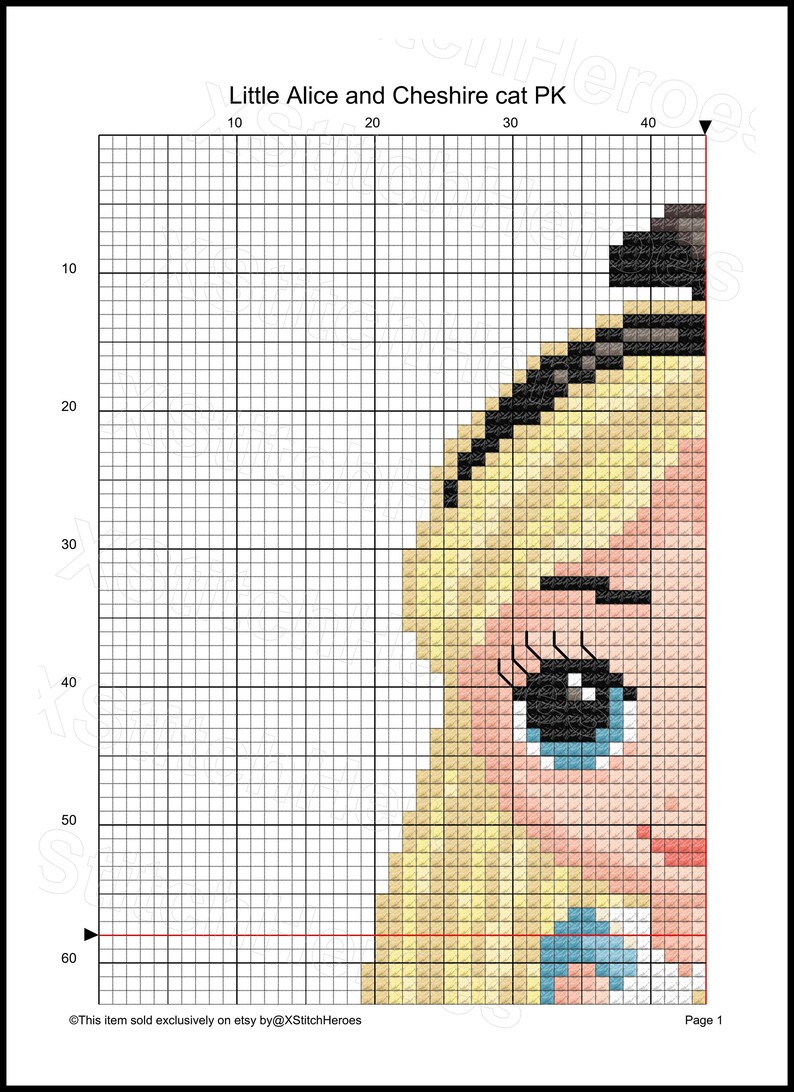 Alice in Wonderland Cross Stitch Pattern, Cheshire Cat (PDF Pattern) - Etsy