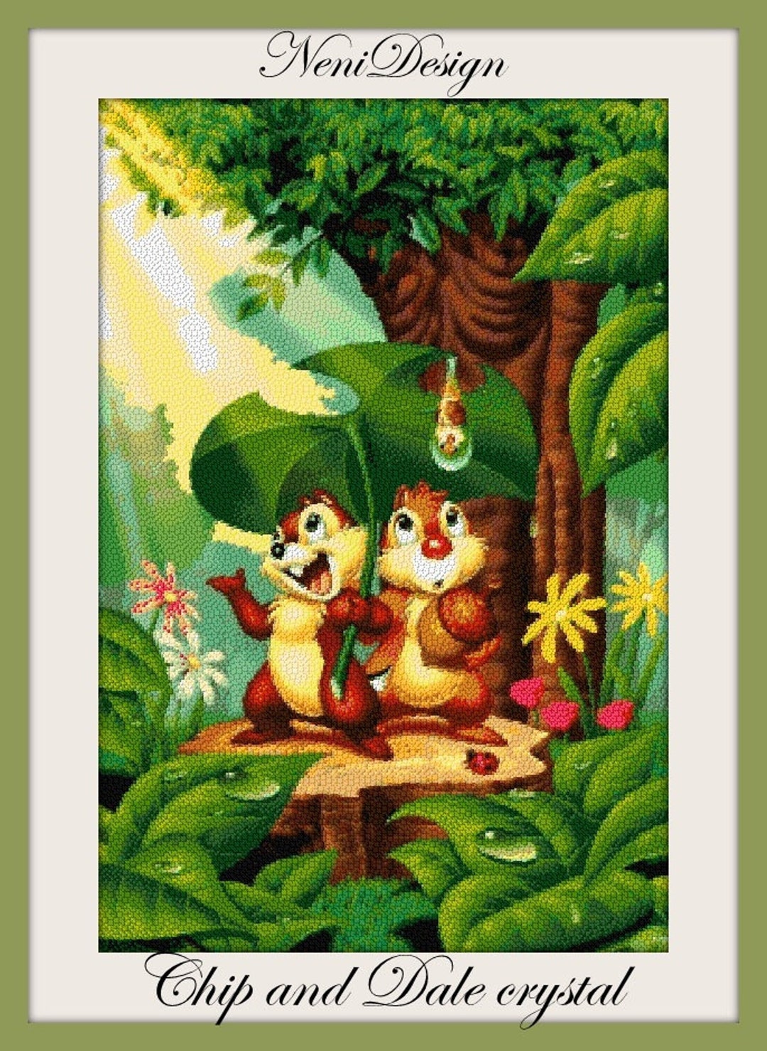 Chip and Dale Crystal Cross Stitch Pattern Cross Stitch Chip and Dale ...
